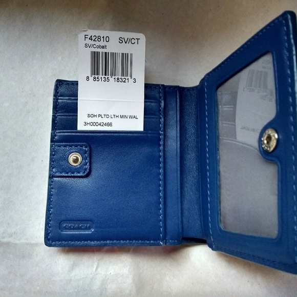 Coach | Bags | Coach Soho Pleated Leather Mini Wallet Cobalt Blue ...